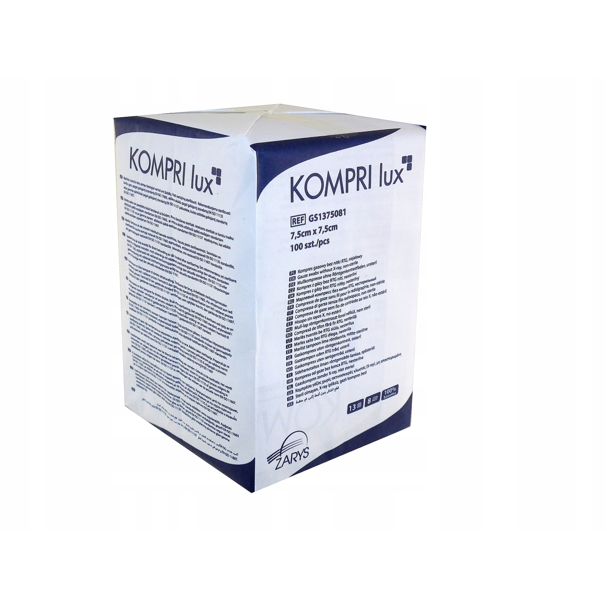 Comprese KOMPRI lux, Nesterile, Tifon, 8 Pliuri, 100 Bucati, 7.5x7.5cm ...