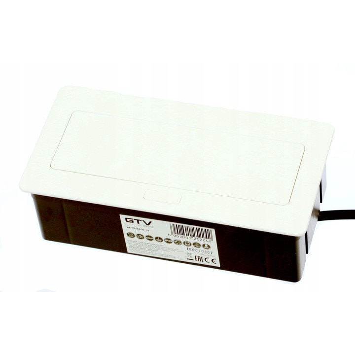 Priza ascunsa, Aluminiu/Plastic, 240 x 120 x 110 mm, Alb - eMAG.ro