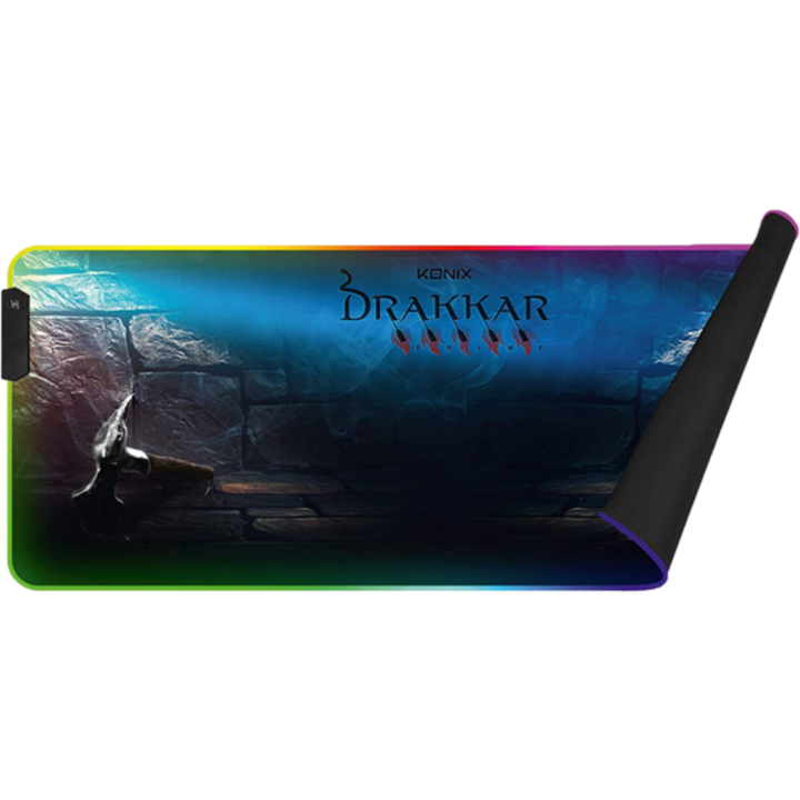 KONIX - DRAKKAR PC Hetland XL Gaming Mousepad 800x300mm, цветен RGB LED ...