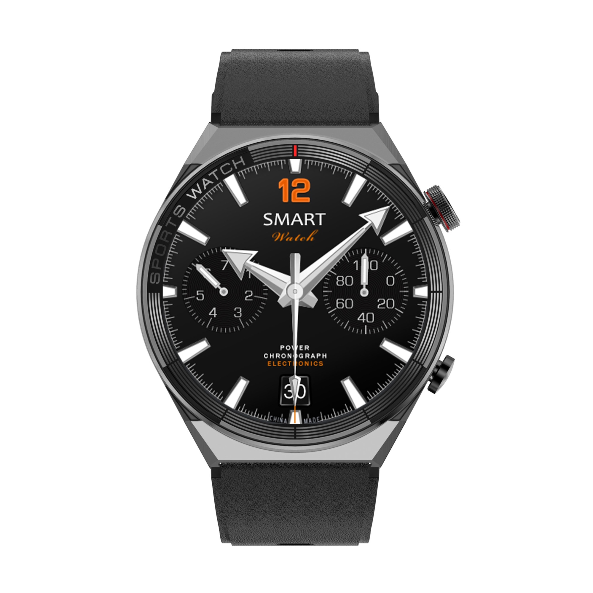 Ceas Smartwatch Watchmark Maverick curea de silicon negru 1.5 inch ...