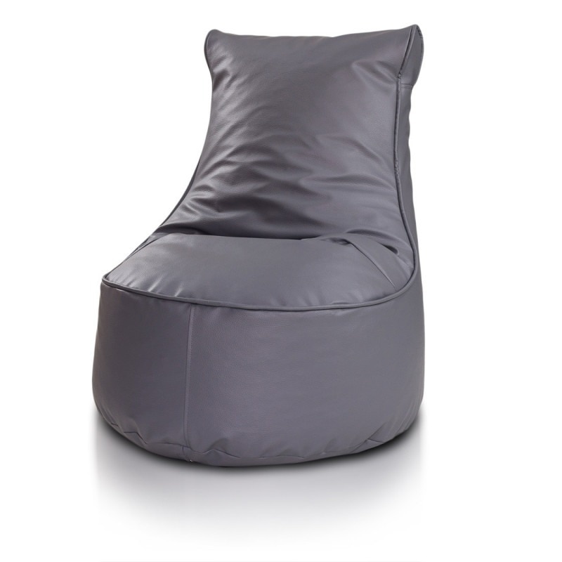 Scaun Ecopuf, Piele ecologica, Gri - eMAG.ro