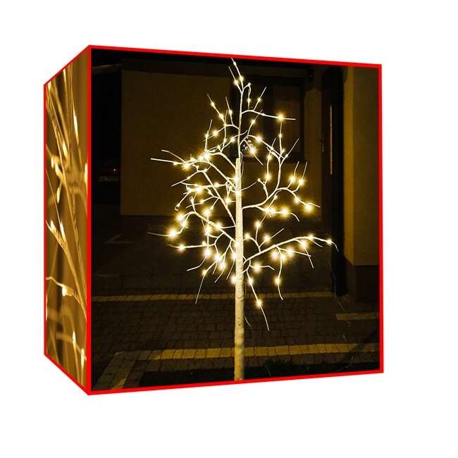 Pom decorativ cu lumini, alb cald, 96 LED, IP44, 230V, 180 cm, Isotrade ...