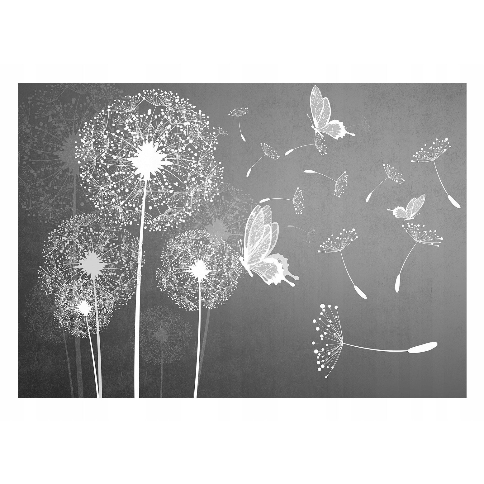 Fototapet Gonflabile Gri Flori Fluturi 368x254 cm, Modern Vlies Tapet ...