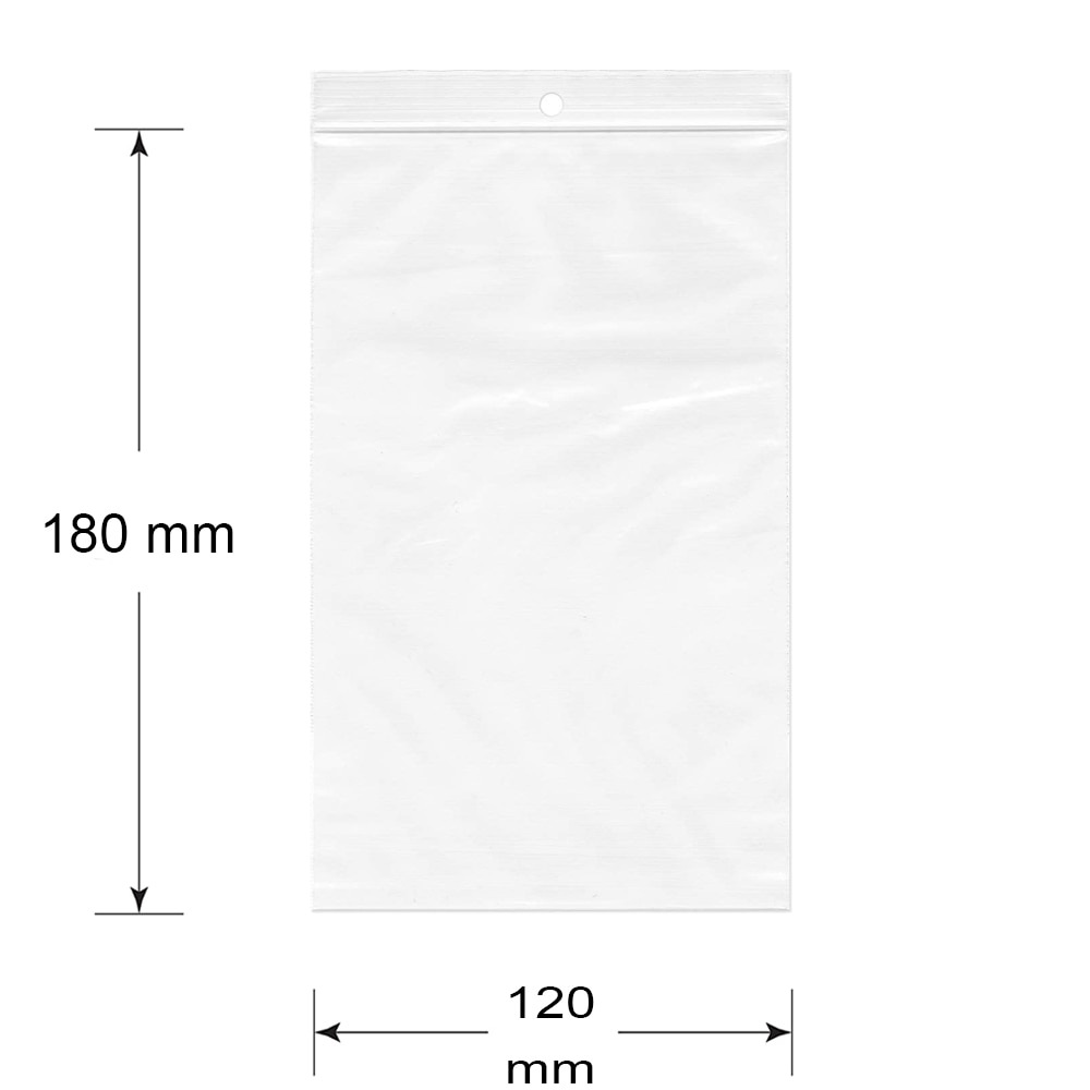 Set 10 pungi cu fermoar ziplock 120 x 180 mm. reali, transparente cu ...