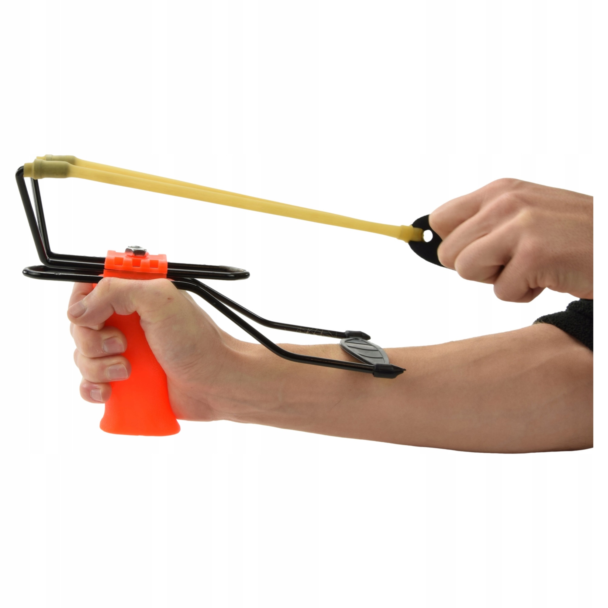 Прашка с дръжка и опора за предмишница, За деца, Черен, Оранжев - eMAG.bg