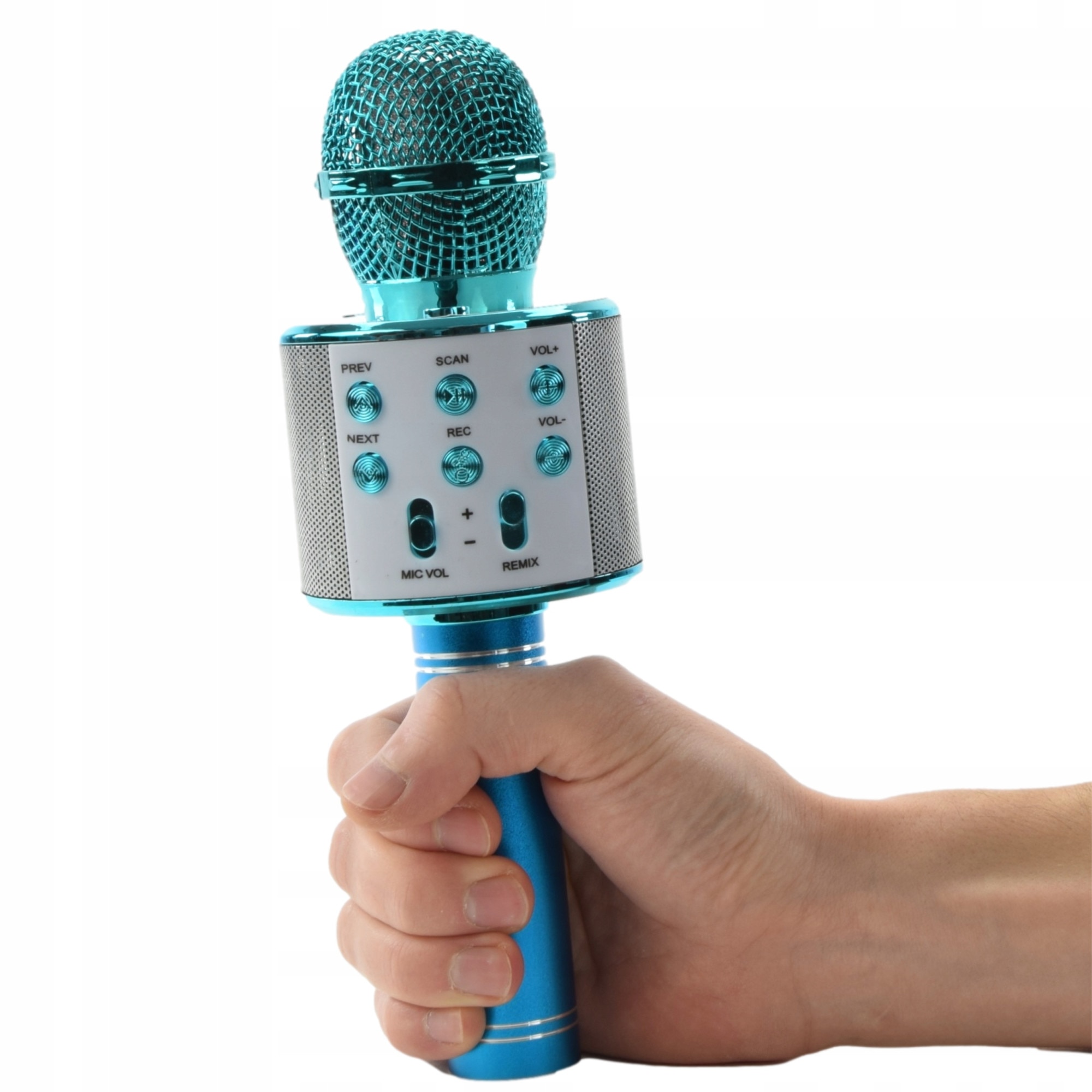 Микрофон детски, WS-858, Bluetooth, USB, Син - eMAG.bg