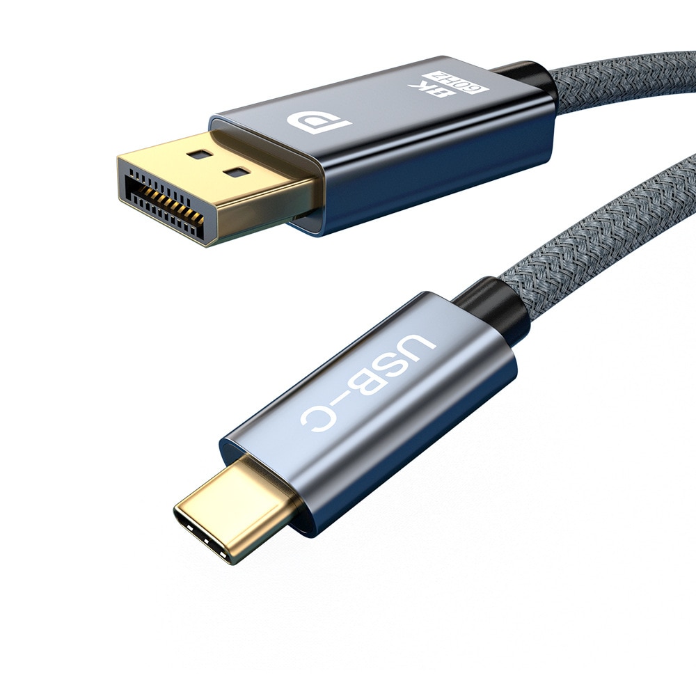 Cablu USBC Displayport DP1.4, 8K 60Hz, 2m, Unidirectional, Argintiu ...