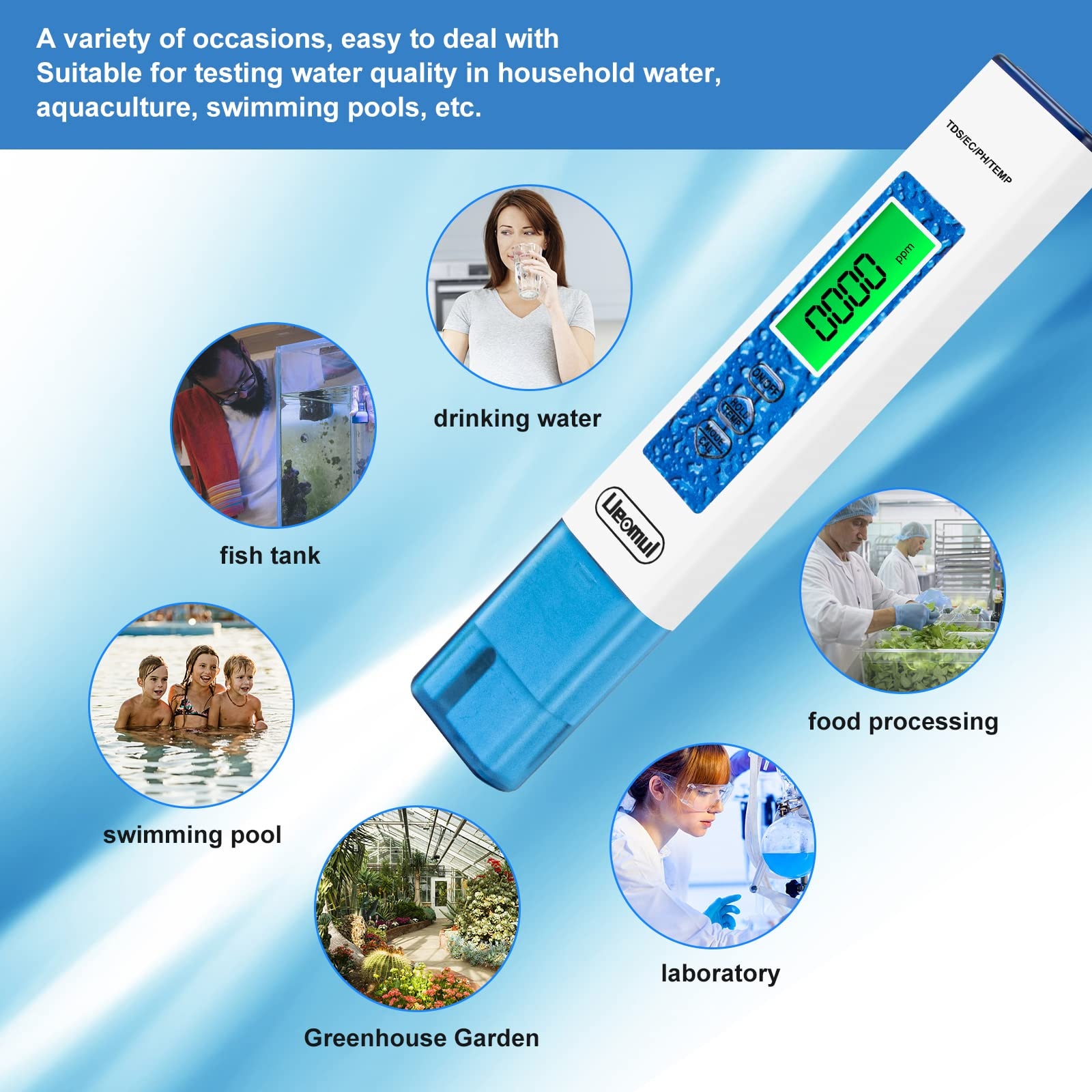 Contor digital de 4in1, pH/EC/TDS/Temperatura, Alb - eMAG.ro