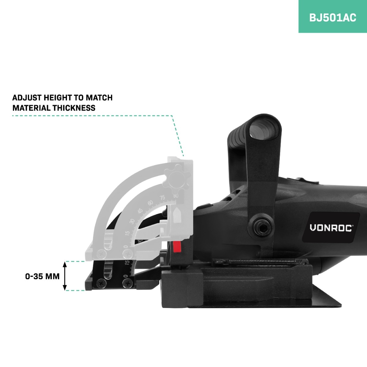 Masina de frezat imbinari in lemn, VONROC, BJ501AC, 900W, 50 biscuiti ...