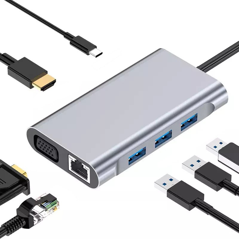 Hub Adaptor Multiport Type-C Pro eOptima® BYL-2111, 3 x USB 3.0, HDMI ...