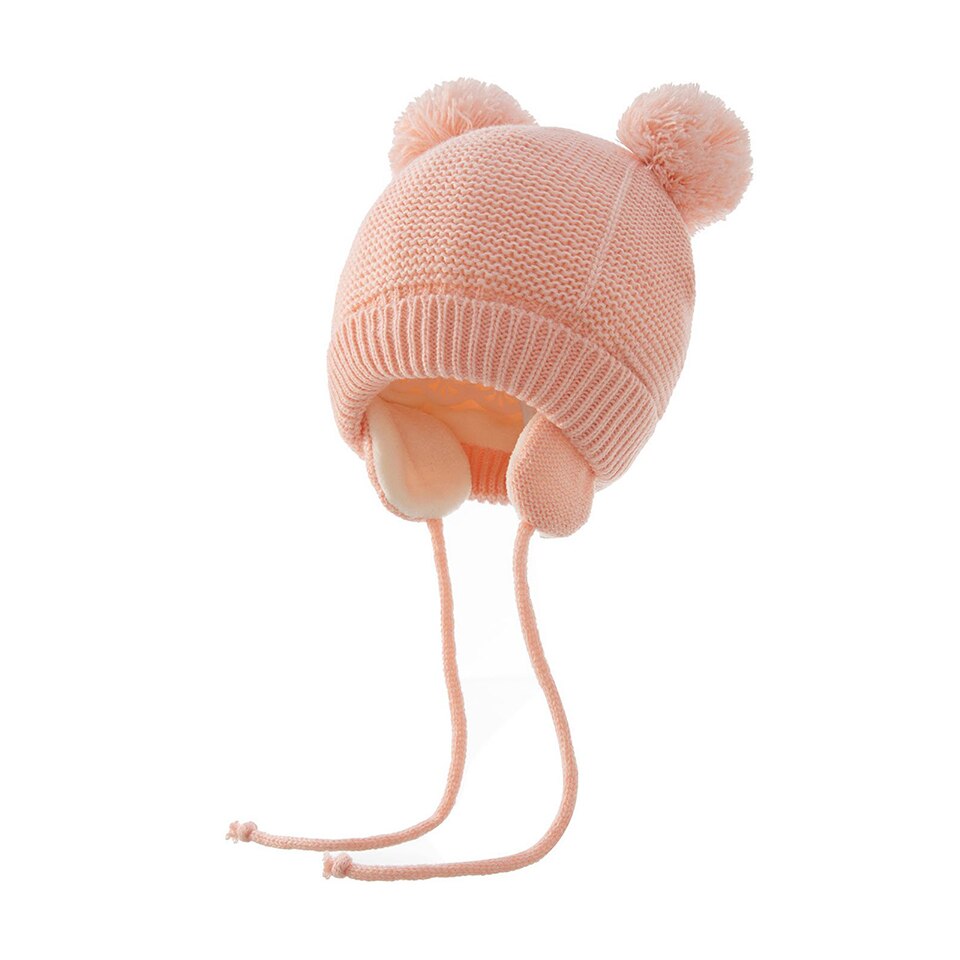 Set caciula copii cu manusi pentru iarna, model cu urechi pom pom, 1-4 ...