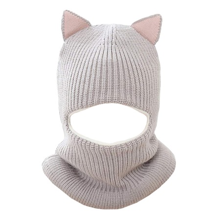 Caciula pentru copii, tip cagula, model cu urechi de pisica ascutite ...