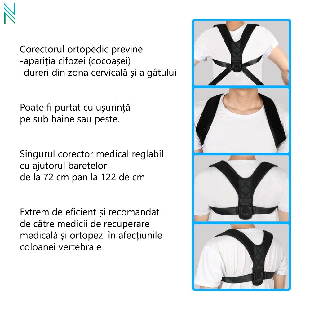 Corector de postura NIMOX® MEDICAL, pentru indreptare spate, umeri si ...