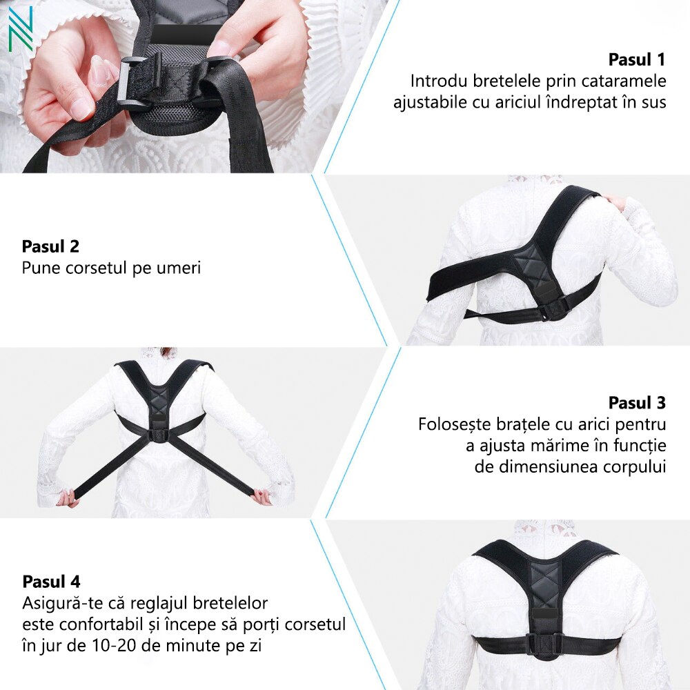 Corector de postura NIMOX® MEDICAL, pentru indreptare spate, umeri si ...