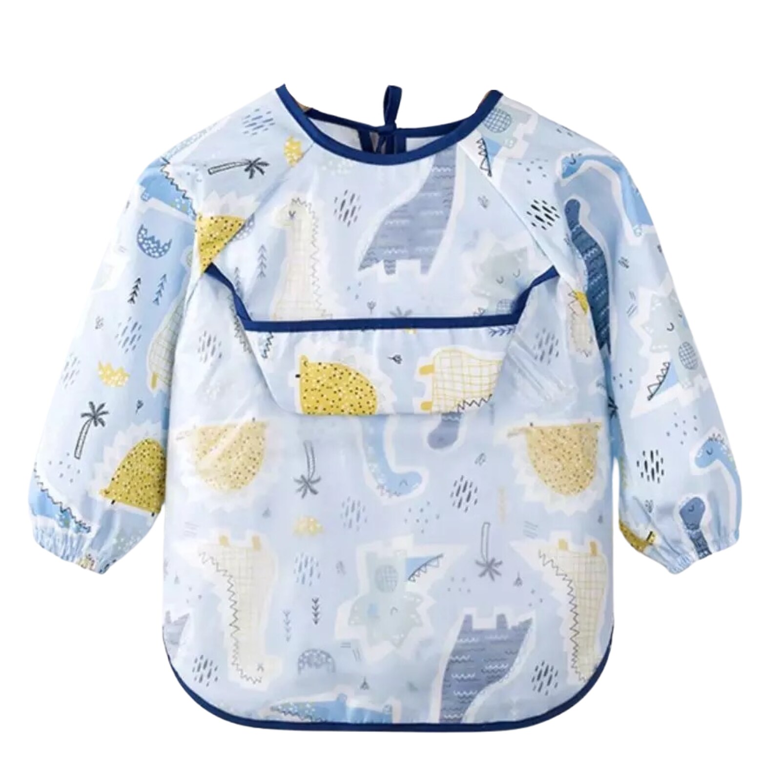 Baveta cu maneci lungi, imprimeu dinozauri bleu 25 x 23 x 3 cm - eMAG.ro