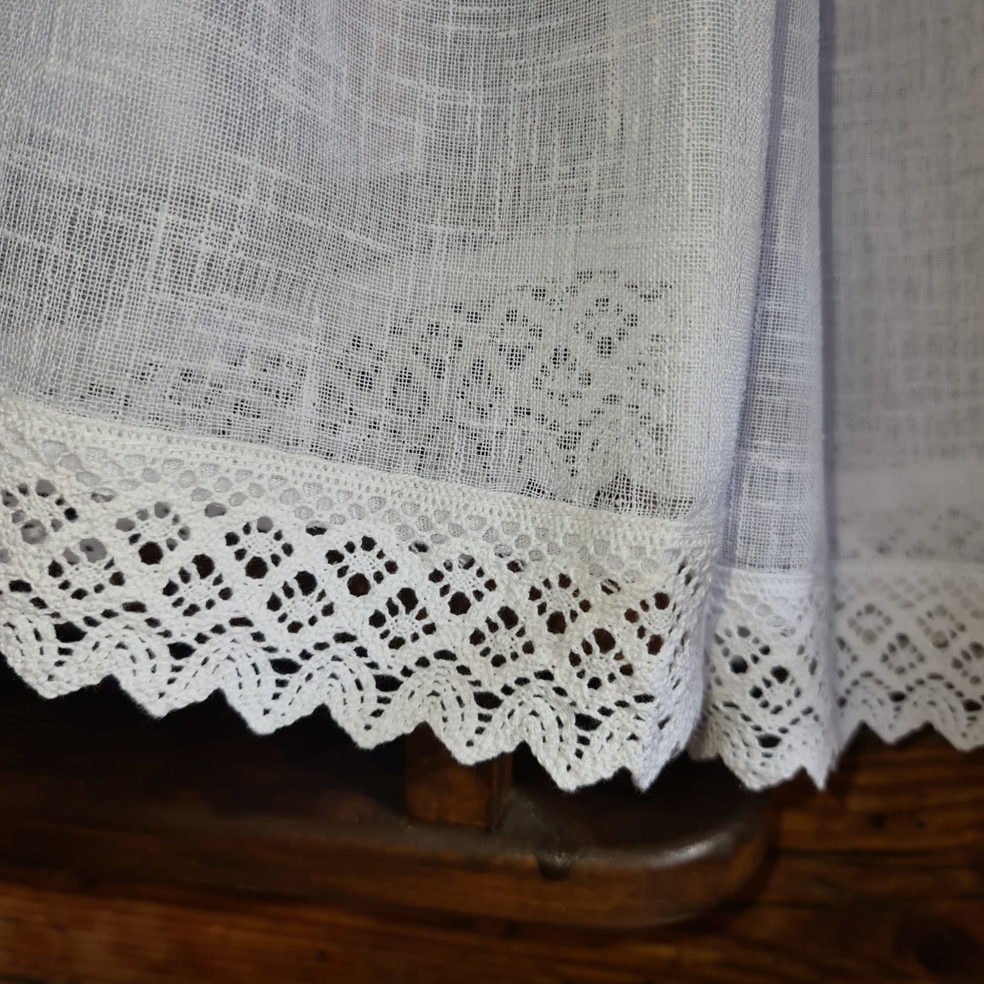 Set perdea de Bucatarie, Verde Rustic cu Dantela,180cm Inaltime / 300cm ...