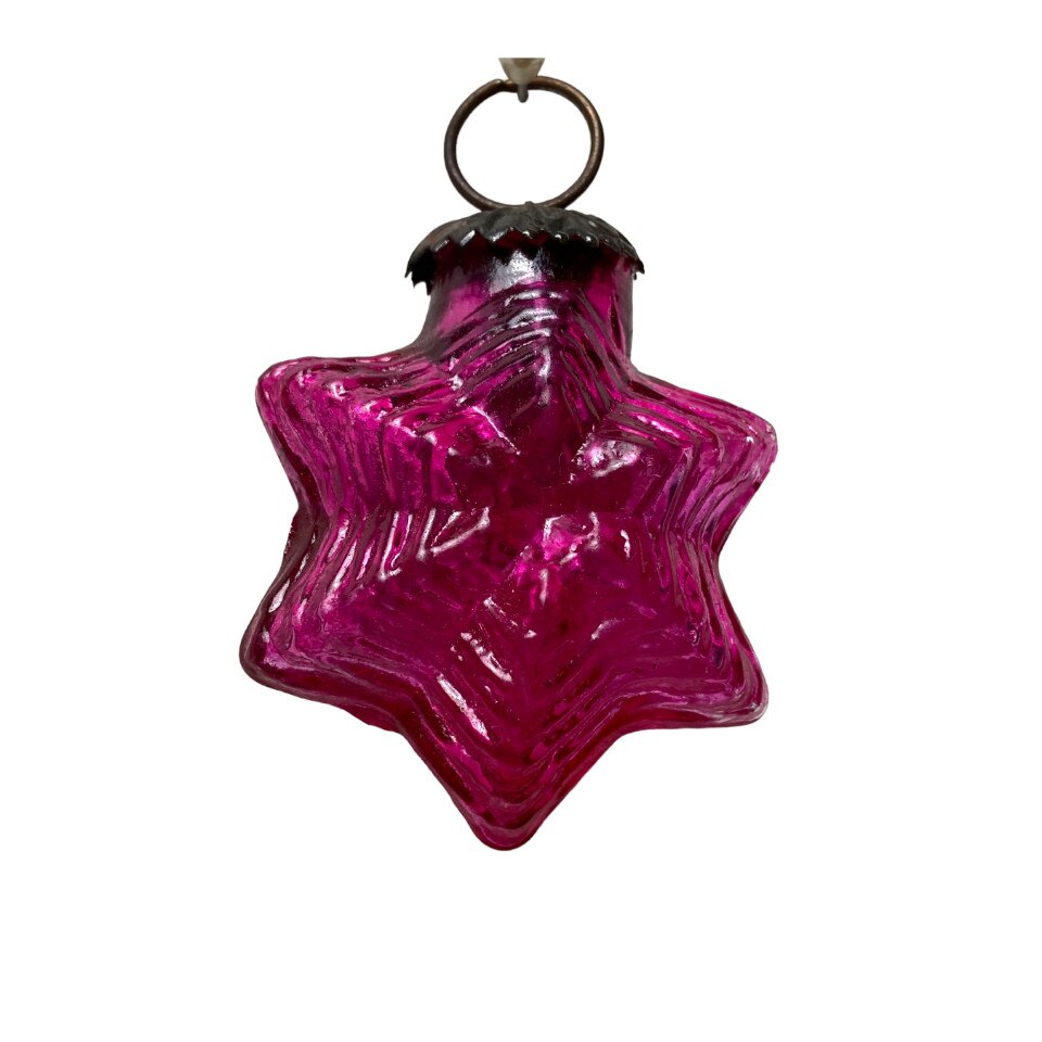 Set 6 globuri din sticla in forma de stea, 5 cm, mov - eMAG.ro