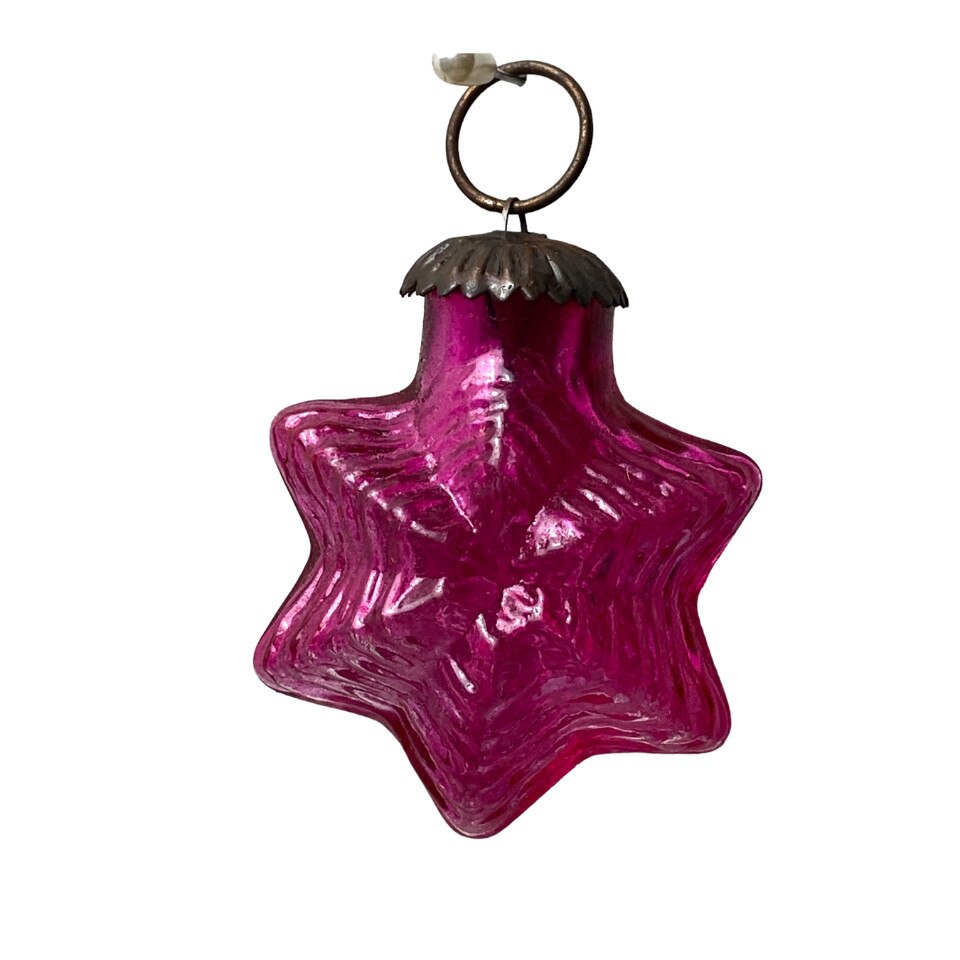 Set 6 globuri din sticla in forma de stea, 5 cm, mov - eMAG.ro