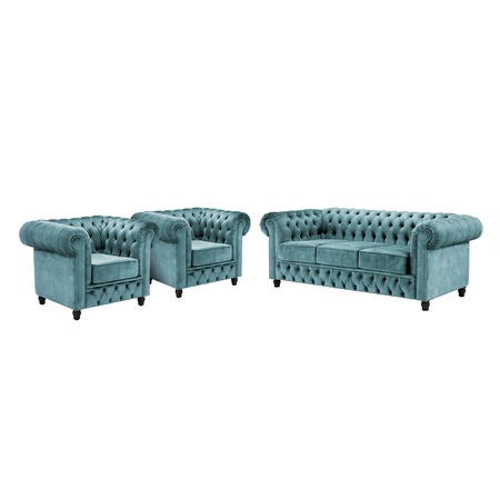 Set Premium Canapele Chesterfield 3-1-1 Locuri, Emerald - eMAG.ro