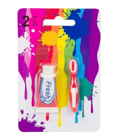 Set 2 radiere guma de sters Periuta si pasta dinti 3 D - eMAG.ro