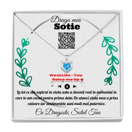 Set Cadou Colier Argint placat cu aur rodiat inimioara, cutiuta ...