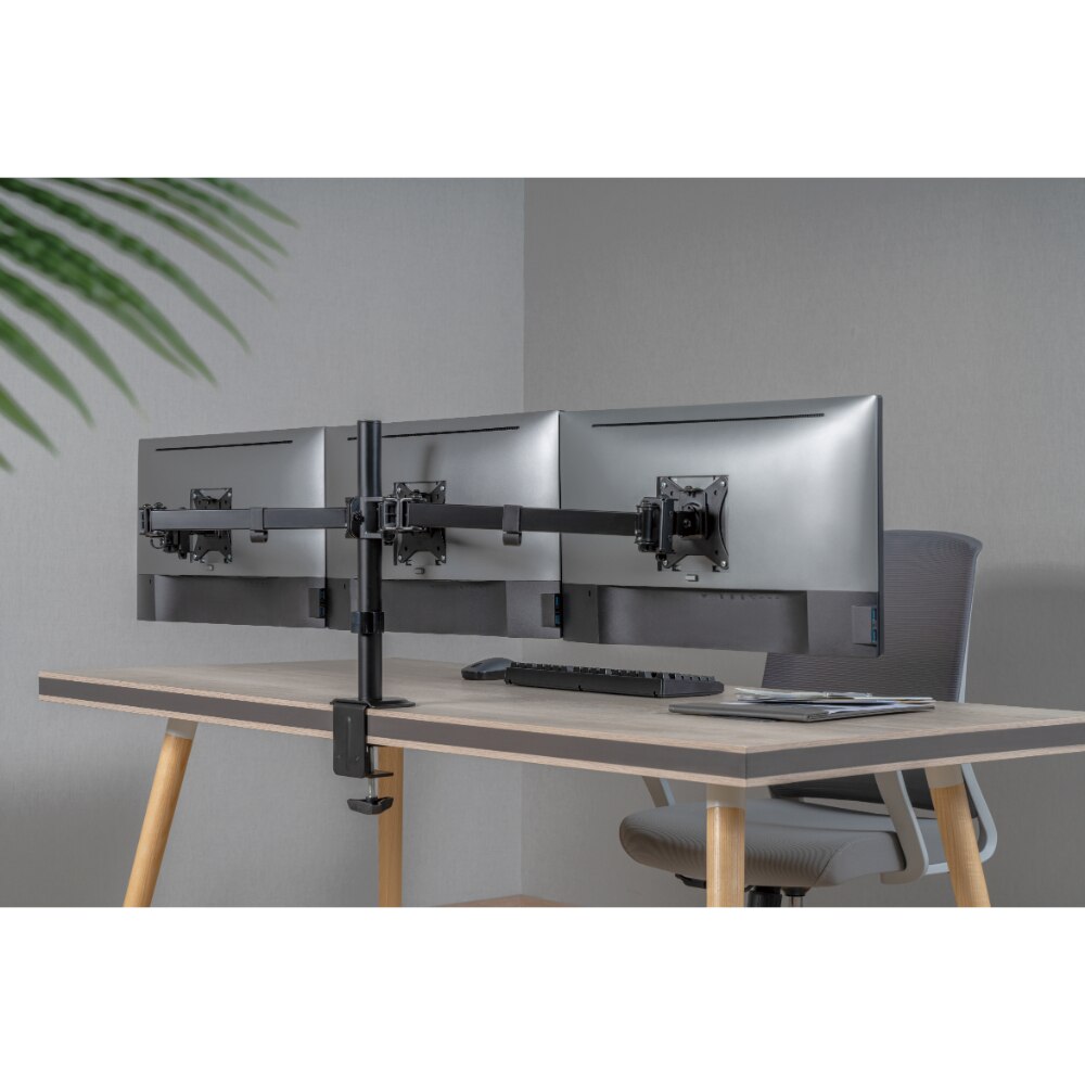Suport pentru 3 monitoare, Asamblare birou, 17" - 27", Negru - eMAG.ro