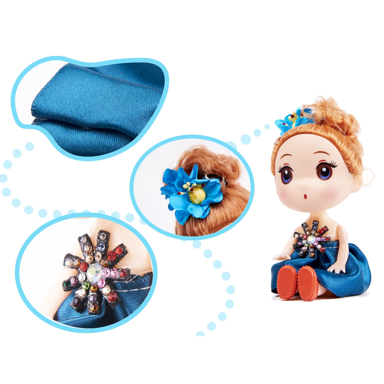 Set 4 papusi, Pentru casa de papusi, Modele elegante, 3 fete si un ...