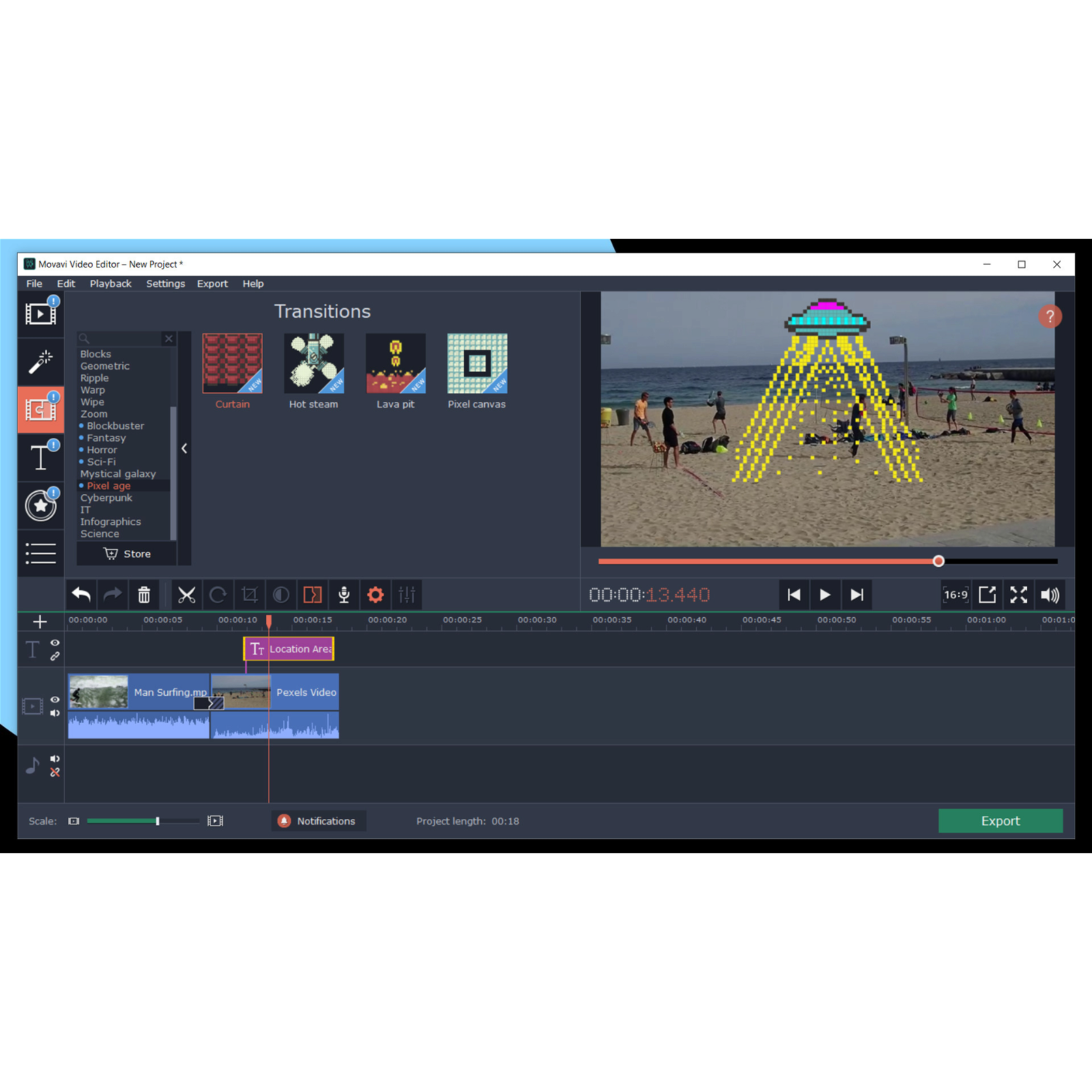 Joc Movavi Video Editor Plus 2020 Effects - Pixel Age Pack cod de ...
