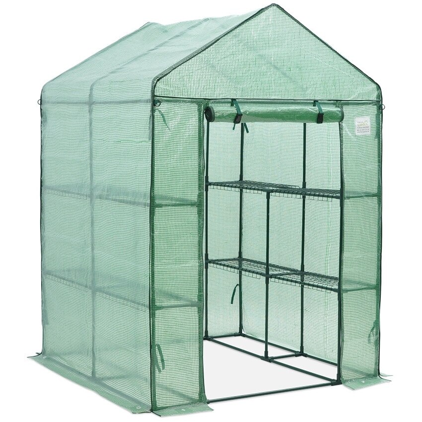Sera de gradina, Focus Garden, 8 rafturi, 140 x 140, Plastic, Verde ...