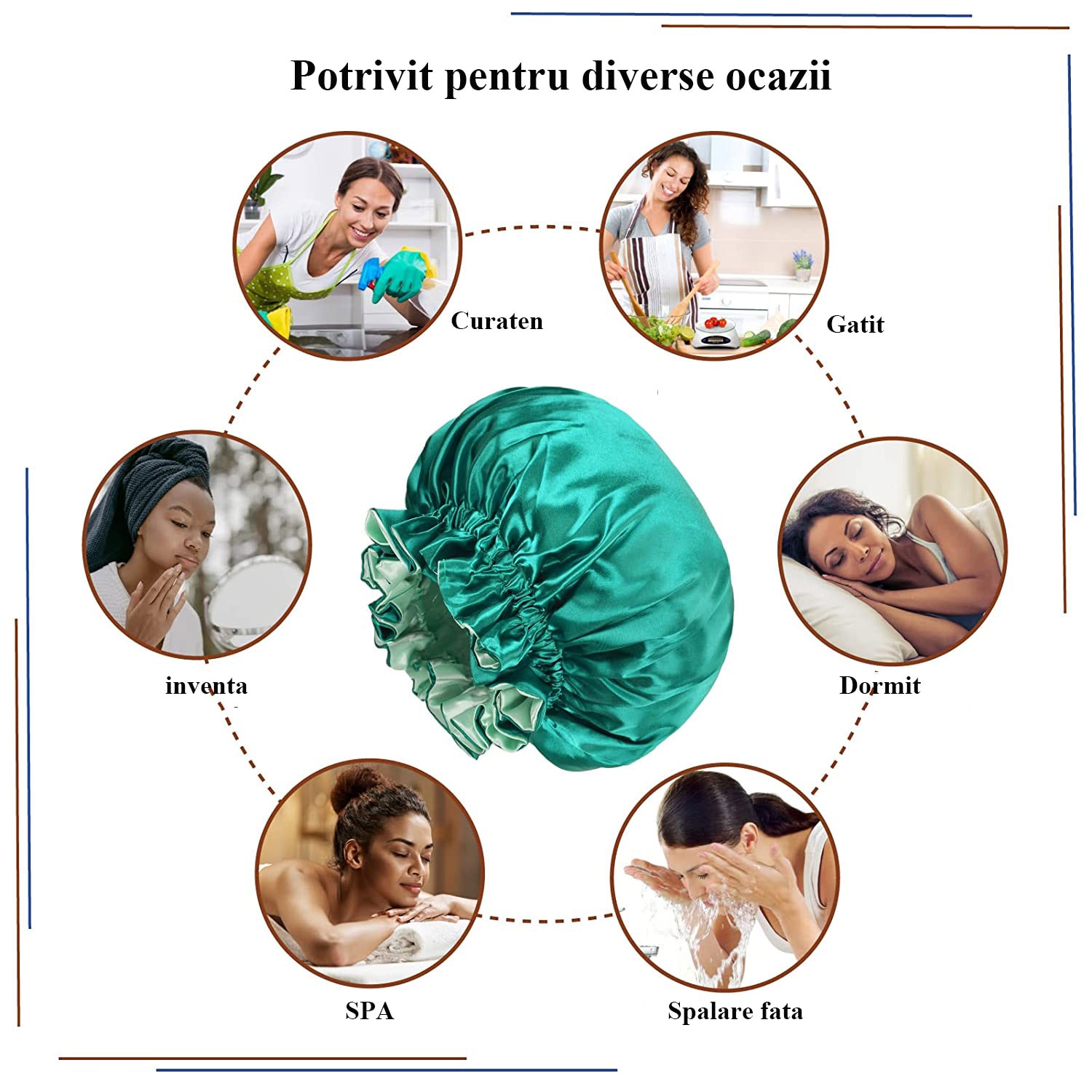 Boneta de noapte pentru Femei, Vaxiuja, turban din matase naturala ...