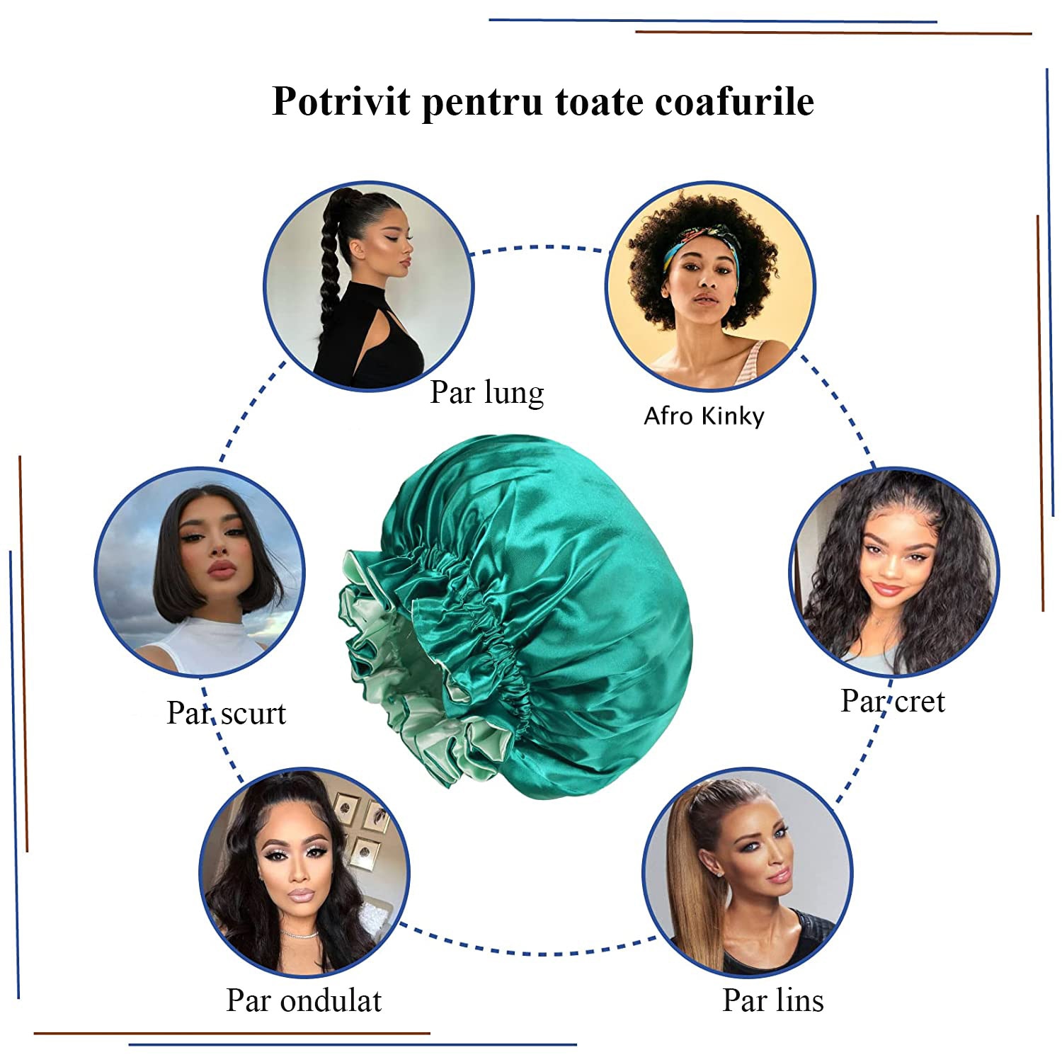 Boneta de noapte pentru Femei, Vaxiuja, turban din matase naturala ...