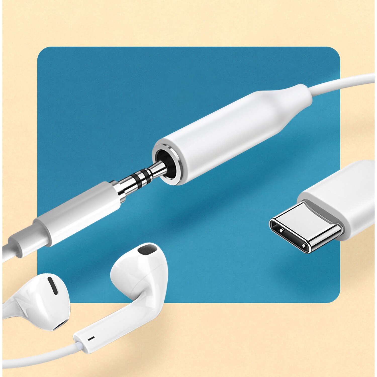 Аудио адаптер Usb Type C To Jack 3 5mm Vaxiuja За микрофон и слушалки
