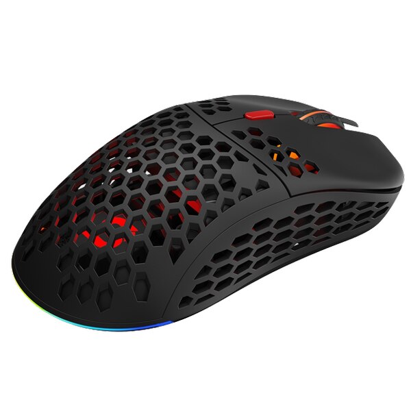 Mouse Wireless SPC Gear LIX Plus, 19000 DPI, iluminare ARGB Negru/Rosu ...