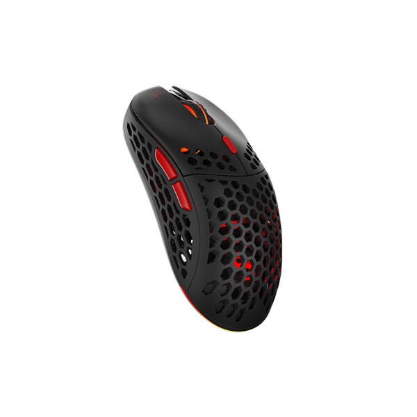 Mouse Wireless SPC Gear LIX Plus, 19000 DPI, iluminare ARGB Negru/Rosu ...