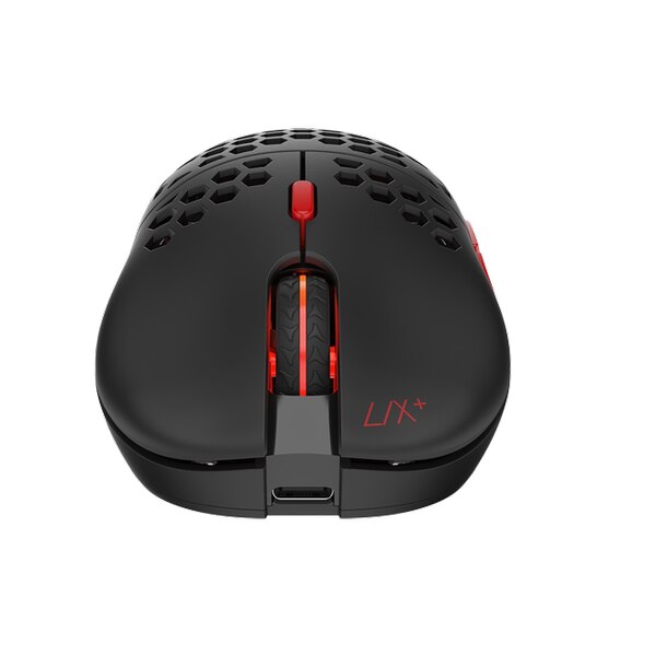 Mouse Wireless SPC Gear LIX Plus, 19000 DPI, iluminare ARGB Negru/Rosu ...