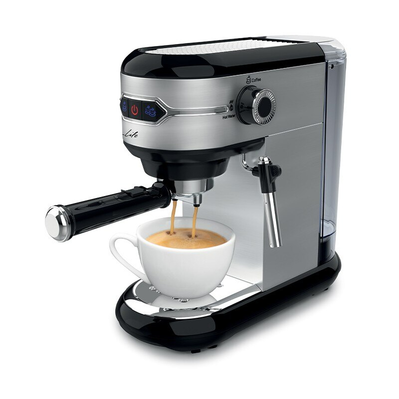 Espressor Life, Origin, 1450W, 15bar, 1l, Inox, Negru/Argintiu - eMAG.ro