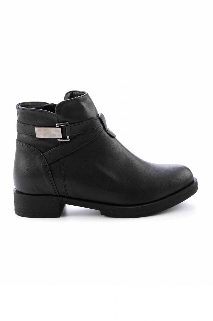Botine negre cu catarama de dama din piele, 40 - eMAG.ro