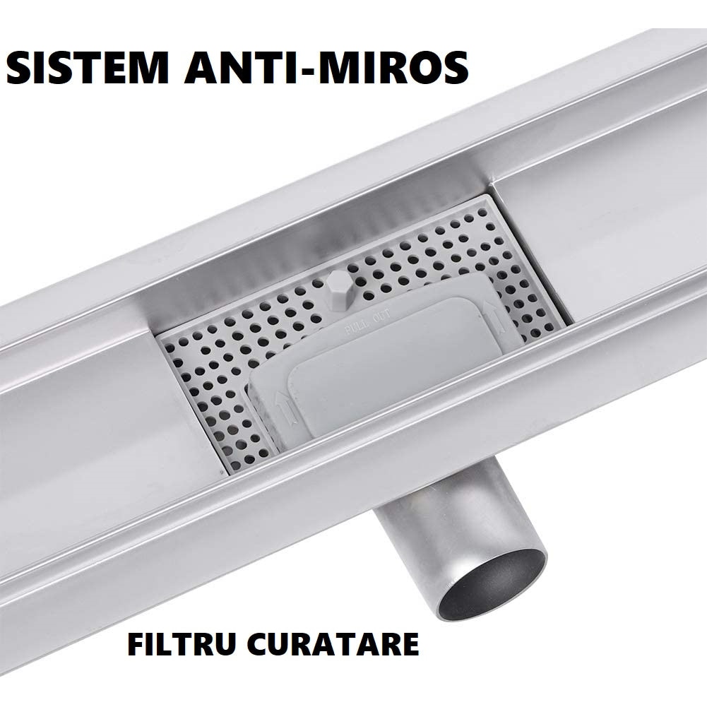 Sistem rigola dus, cu sistem anti-miros din inox, dimensiunea de 70 cm ...