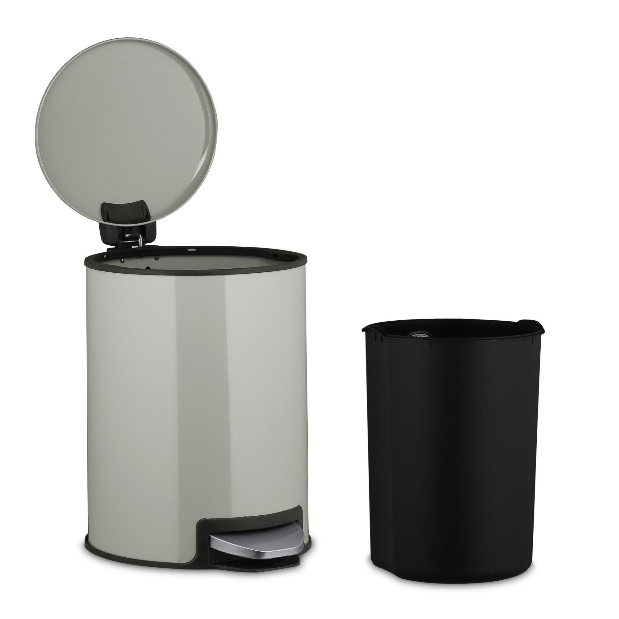 Cos de gunoi pentru bucatarie sau baie, Relaxdays, gri, 5 l - eMAG.ro