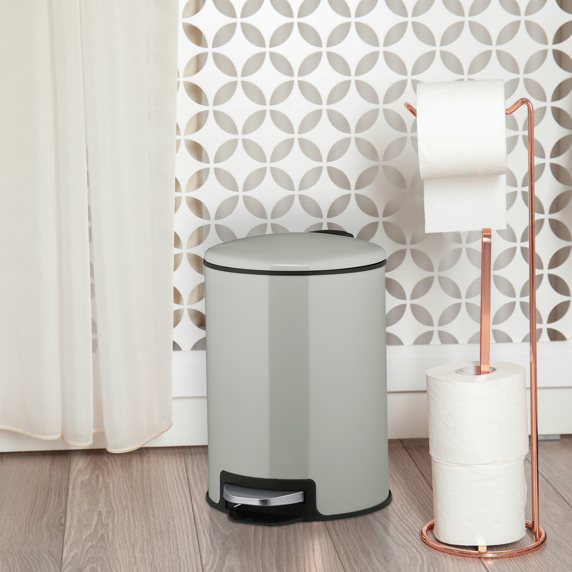 Cos de gunoi pentru bucatarie sau baie, Relaxdays, gri, 5 l - eMAG.ro