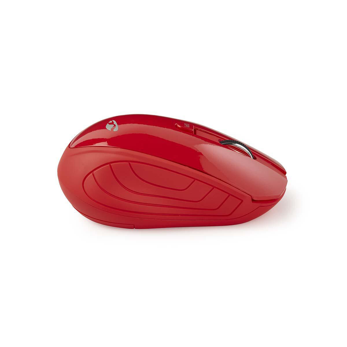 Mouse wireless NEDIS, 1600dpi, 3 butoane, Plastic, Rosu - eMAG.ro