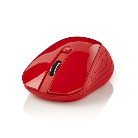 Mouse wireless NEDIS, 1600dpi, 3 butoane, Plastic, Rosu - eMAG.ro