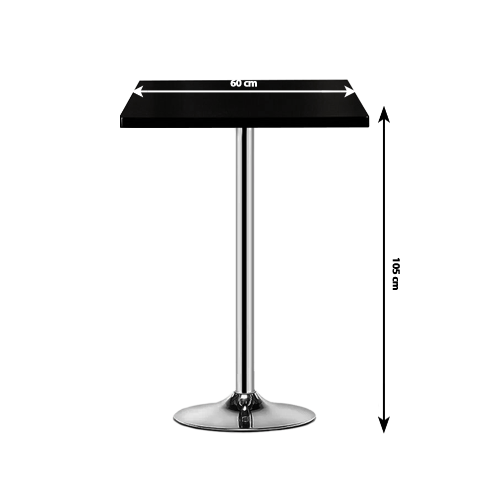 Robest, бар маса, квадратна, черна, фиксиран крак, 105 cm - eMAG.bg