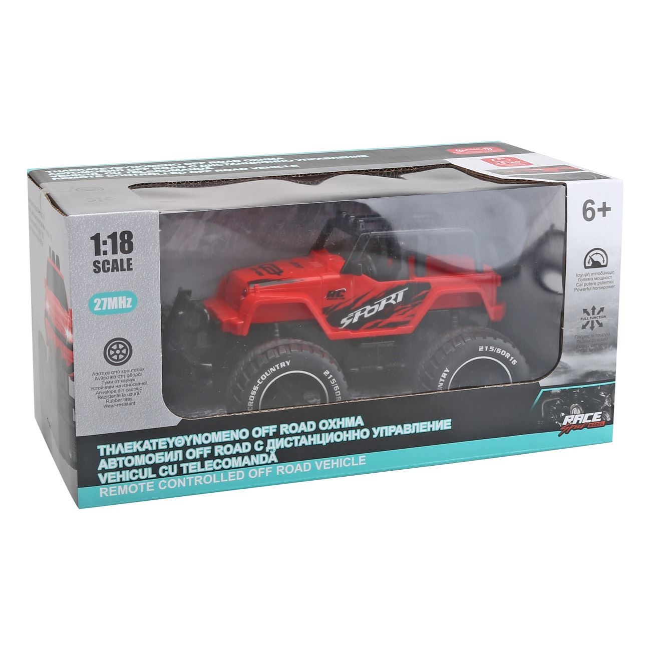 Masina de teren, telecomanda, rosie, lumini, 29x14.5x14cm - eMAG.ro