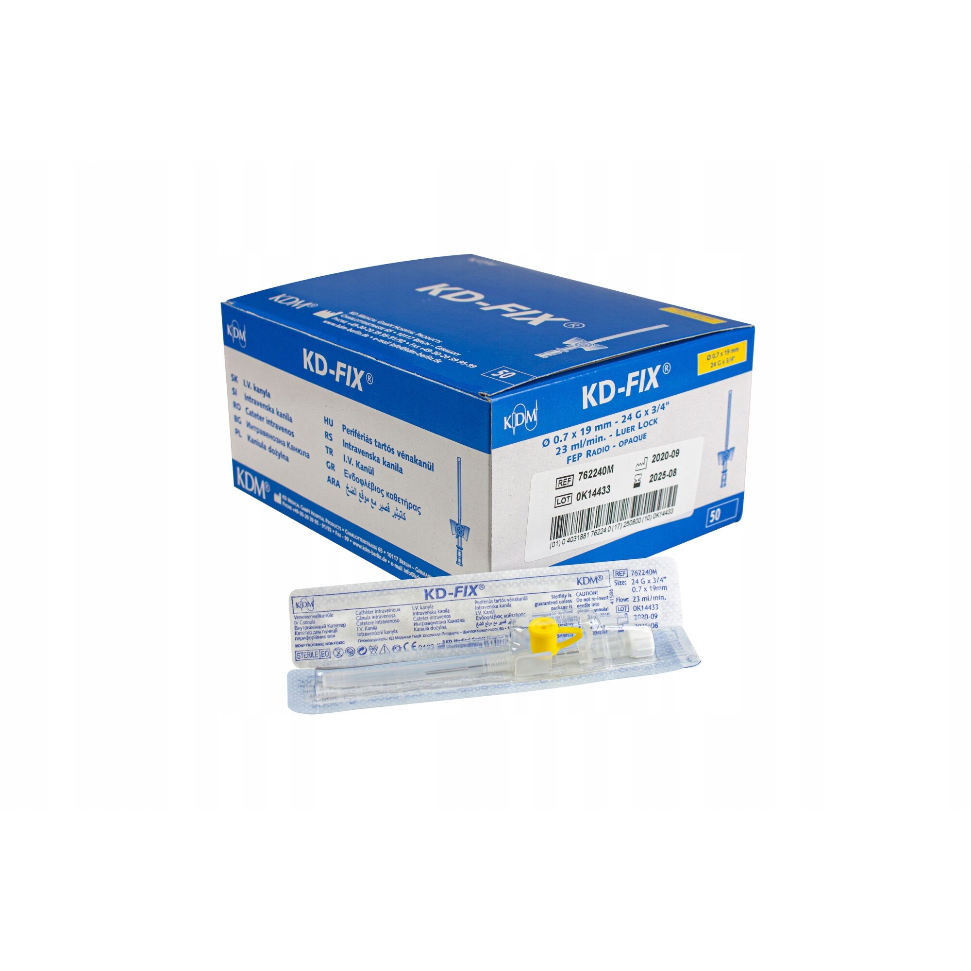 Branule cateter intravenos, KD-FIX, 50 buc, 0.7x19mm, Galben - eMAG.ro