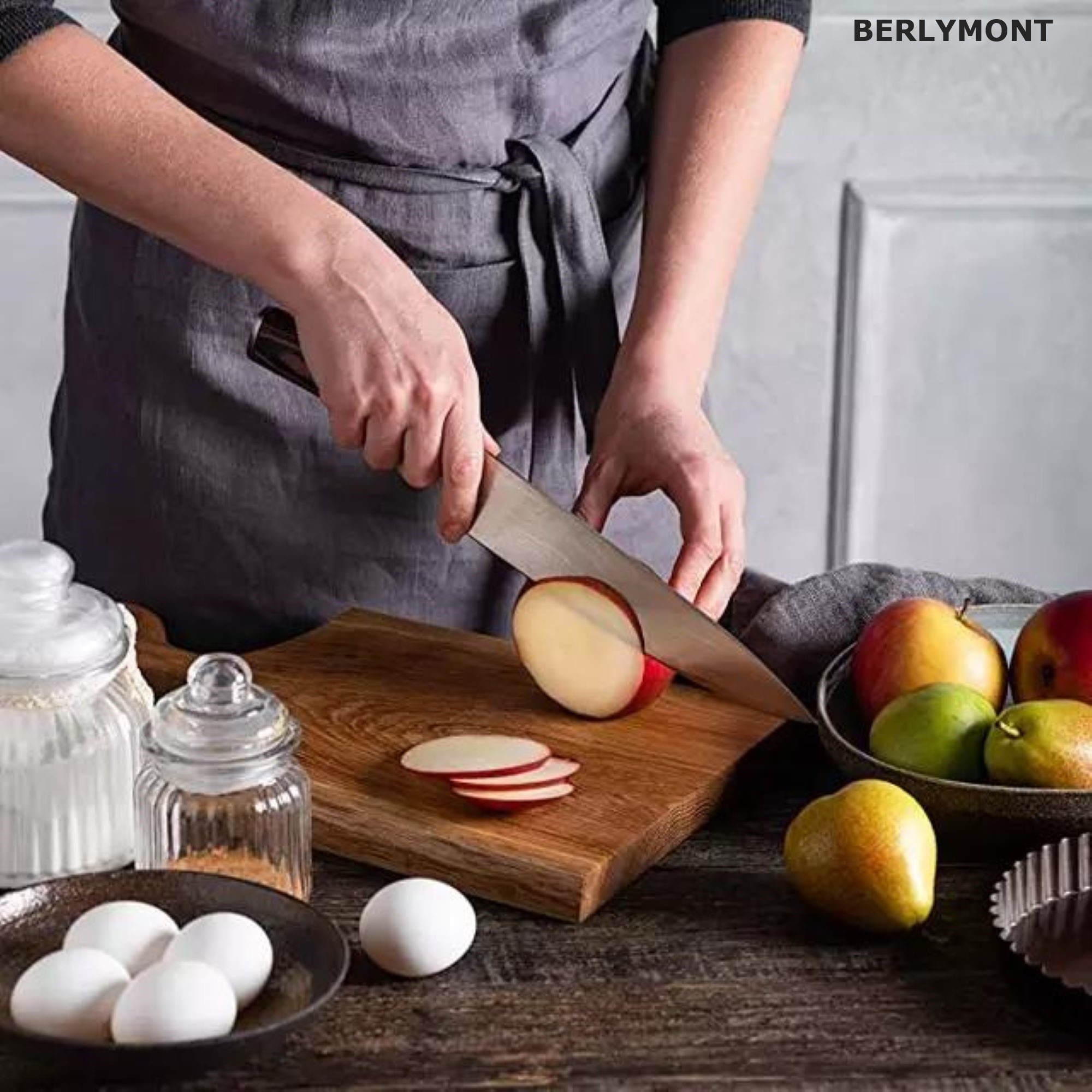 Set Cutite bucatar, otel inoxidabil, calire laser, Full Tang ...