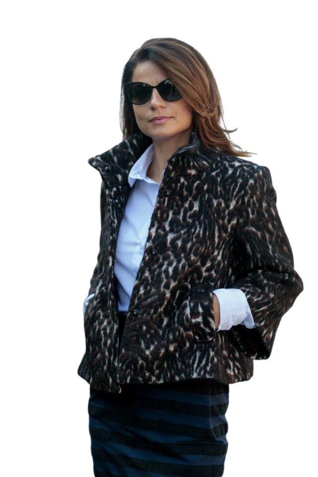 Capa Dama Eleganta Giorgal, Model Tigrat, Maro, Tokyo 44 EU - eMAG.ro