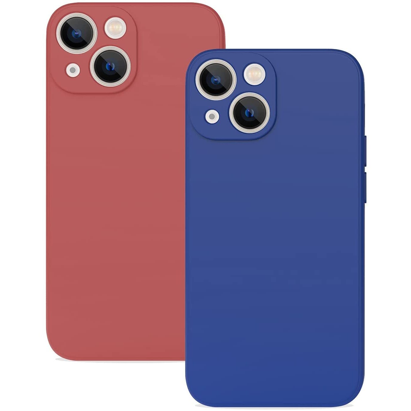 Set 2 huse telefon, Afoskce, Silicon, Compatibil cu iPhone 13, Rosu ...