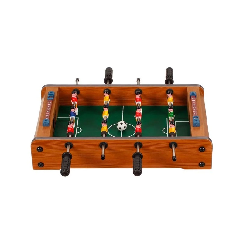 Asztalifoci, 12 játékos figurák, Labda, Eredménytábla, Fa, Fém, 34x22x6 ...