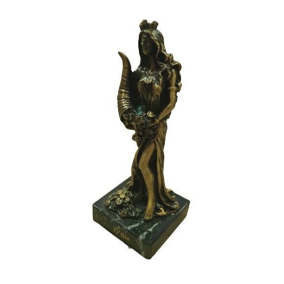 Statueta Ahelos, Zeita Tihi, Metal, Oschidatie Neagra, 13 cm - eMAG.ro